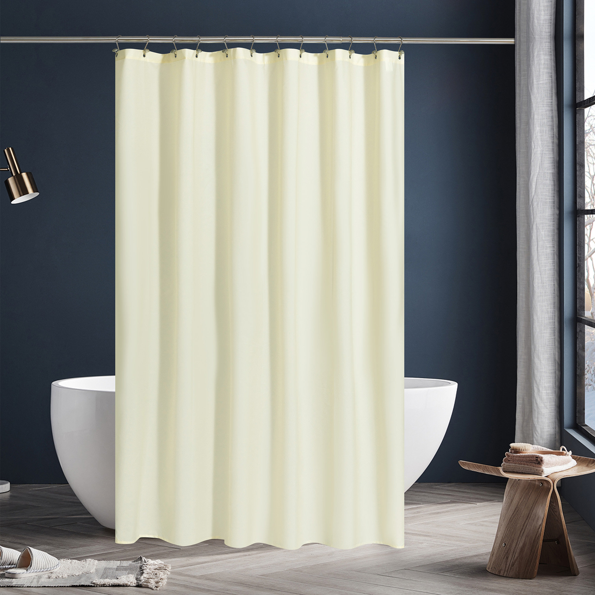 Eider & Ivory™ Water Repellent Fabric Solid Color Shower Curtain ...
