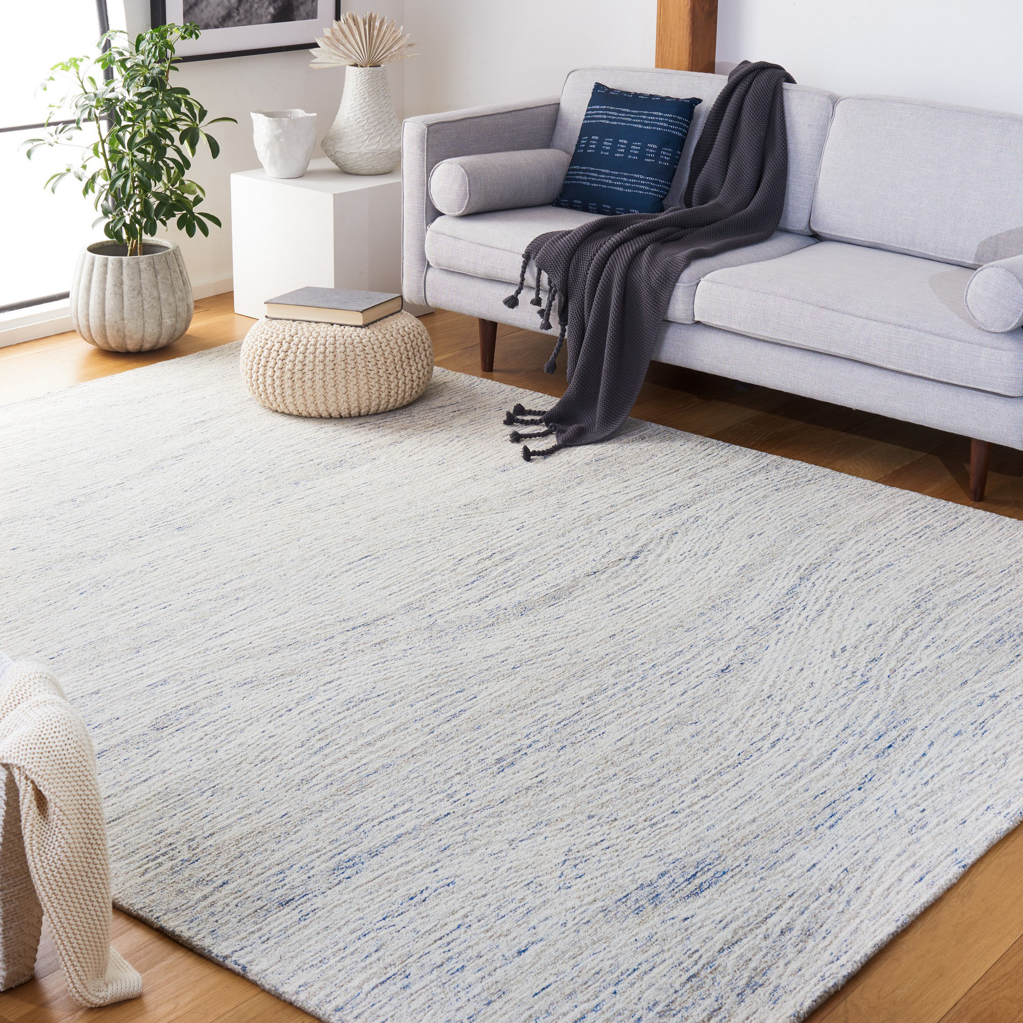 Wrought Studio™ Alfhild Metro Hand Tufted Indian Wool And Cotton With Latex Abstract Rug ...