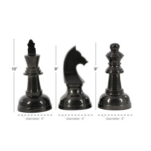 CosmoLiving by Cosmopolitan Aluminum Metal Chess Decorative Sculpture ...