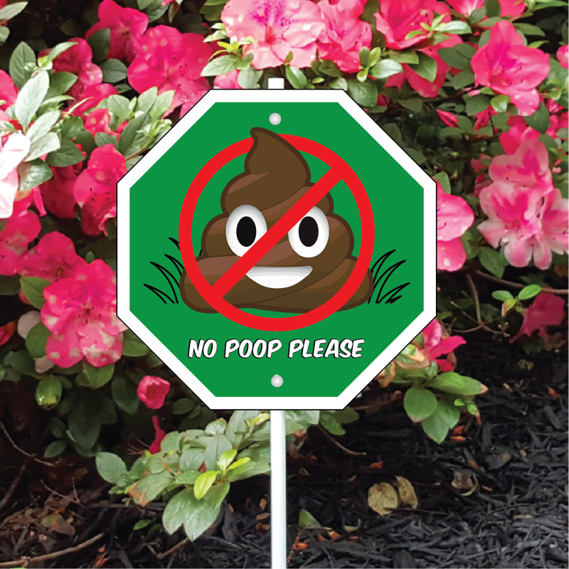 Imagine This Company No Poop Emoji Garden Sign | Wayfair