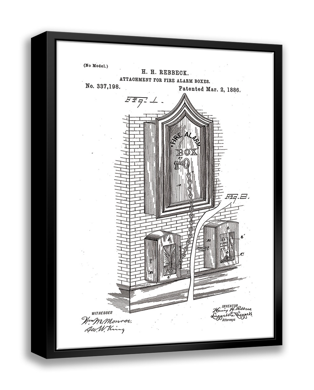 17 Stories Fire Alarm Box Patent - Floater Frame Graphic Art on Canvas ...