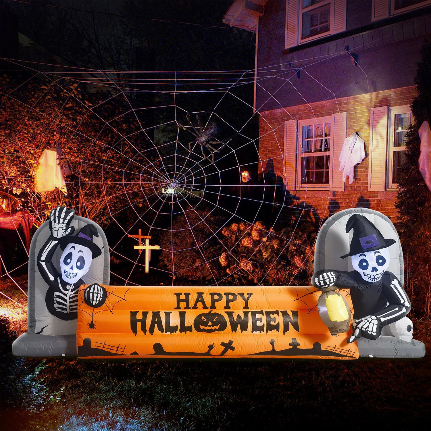 Orren Ellis 10FT Large Halloween Inflatable Decorations Skeleton ...