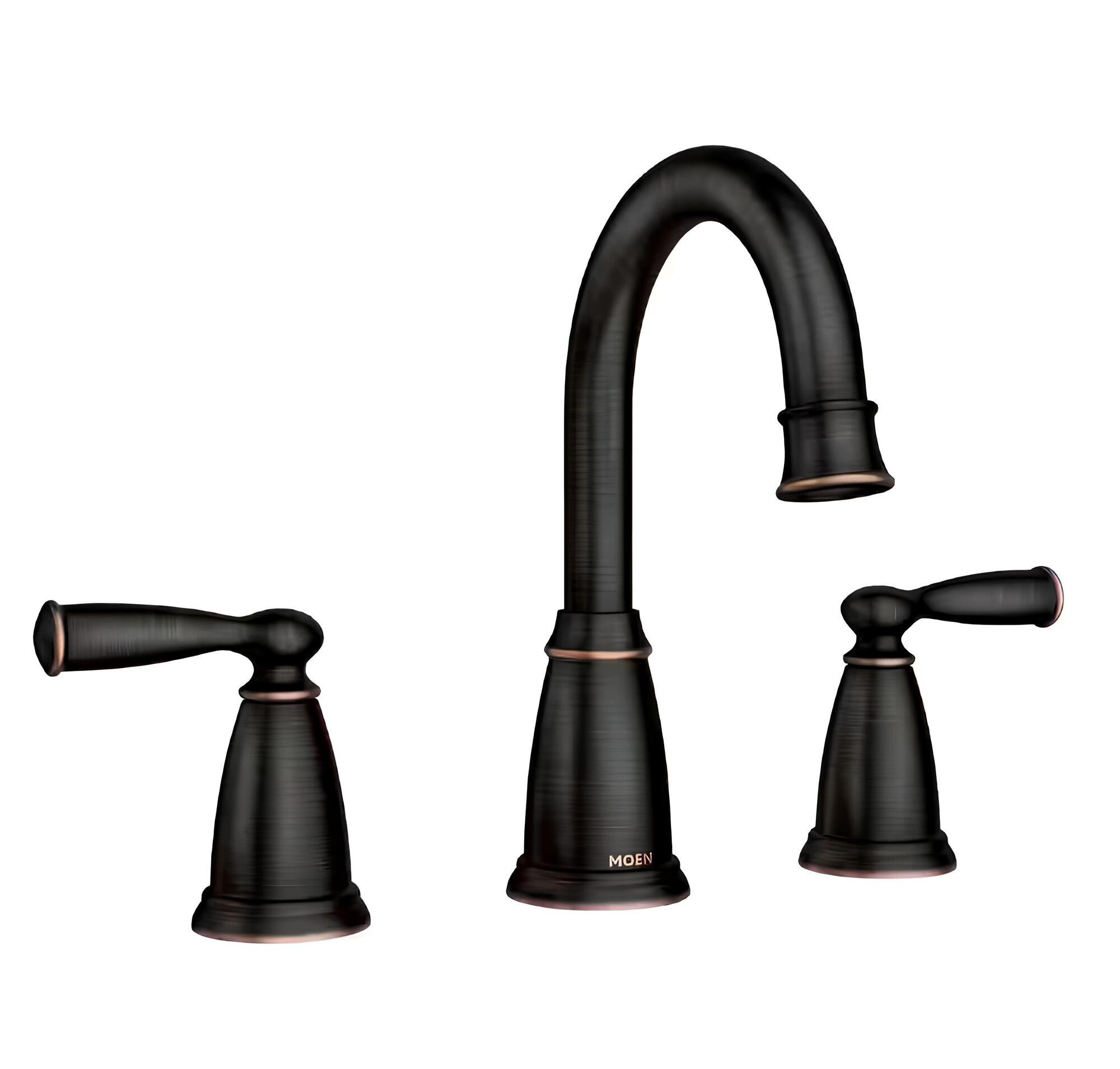 Moen Banbury 8 In. Widespread Double Handle High-Arc Bathroom Faucet In Mediterranean (Valve ...