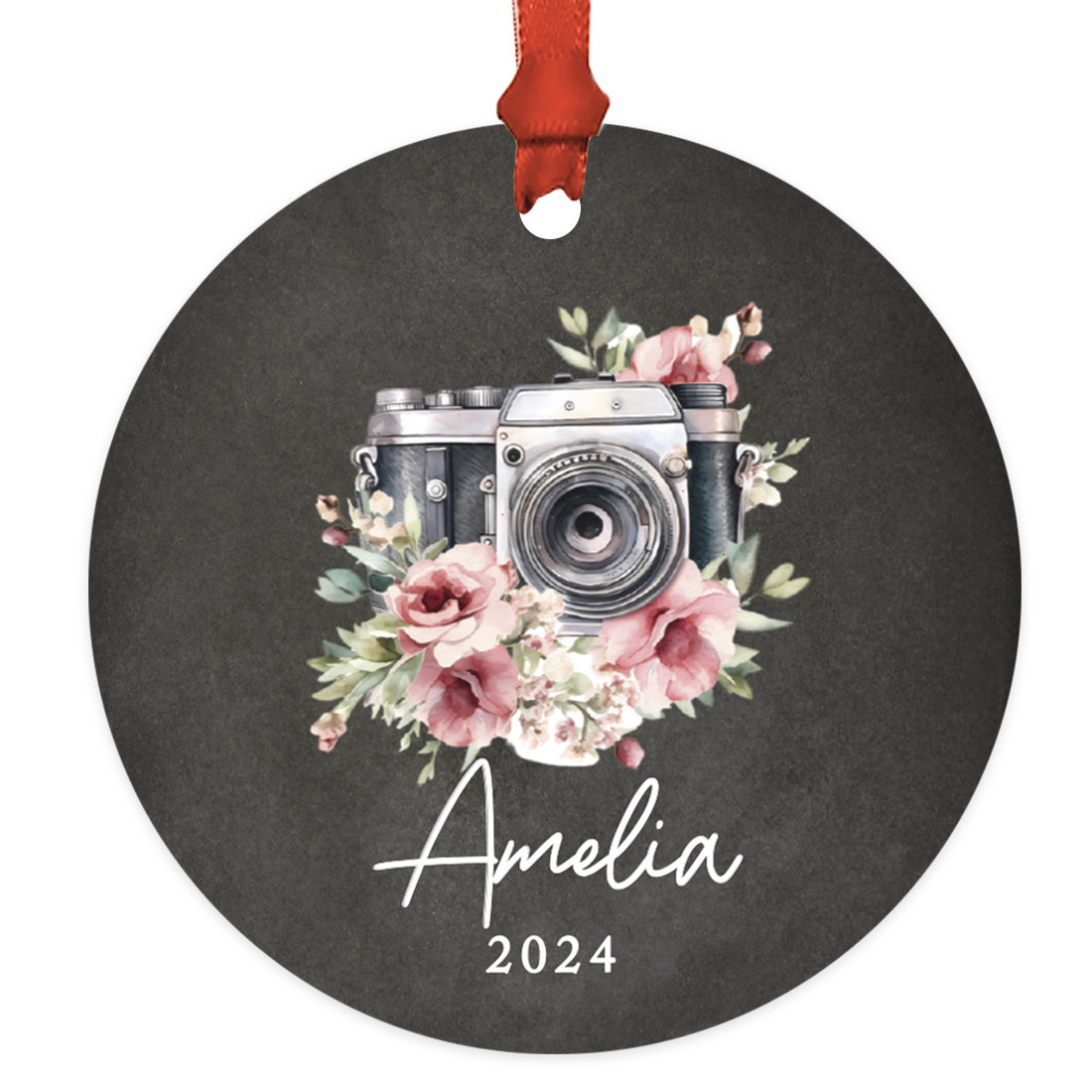 Ophelia & Co. Custom Floral Vintage Camera Ornament 20XX Metal ...