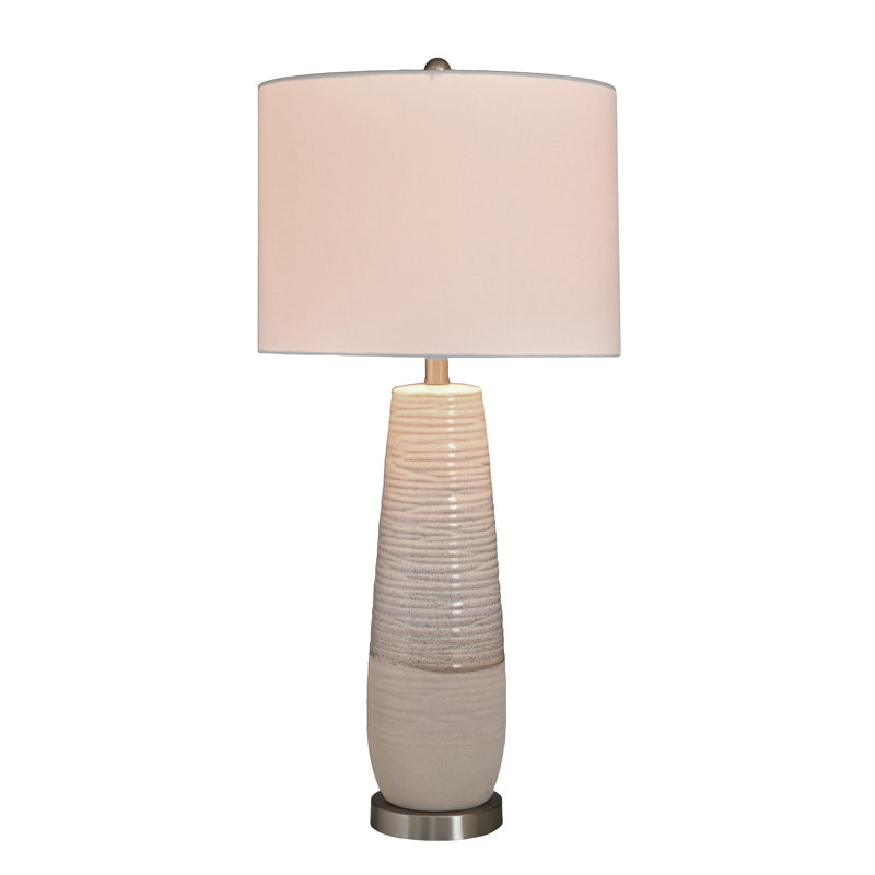 Wade Logan® Axcell - Two-Tone Ceramic Table Lamp - Speckled Cream ...