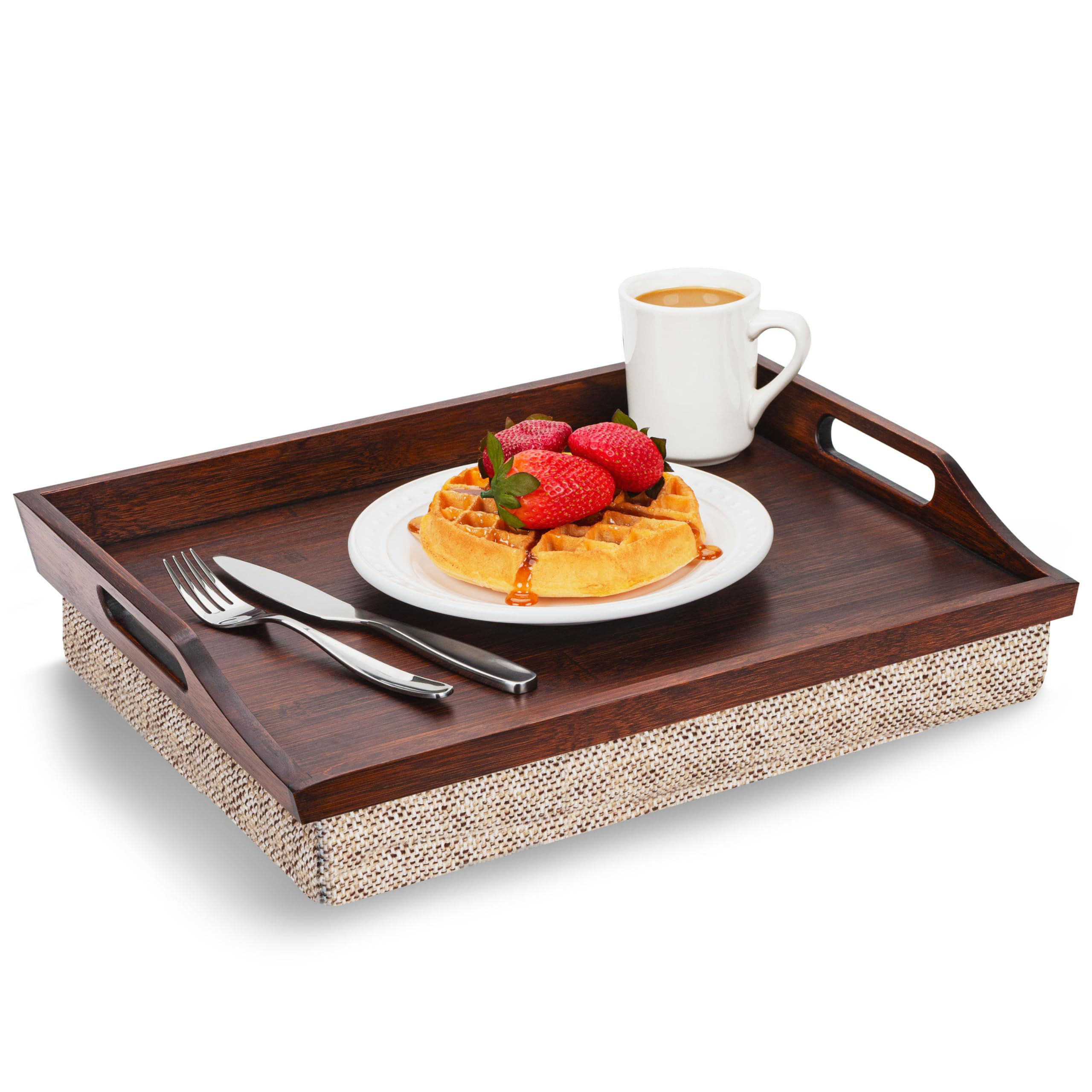Red Barrel Studio® Portable Bamboo Lap Tray With Removable Cushion ...