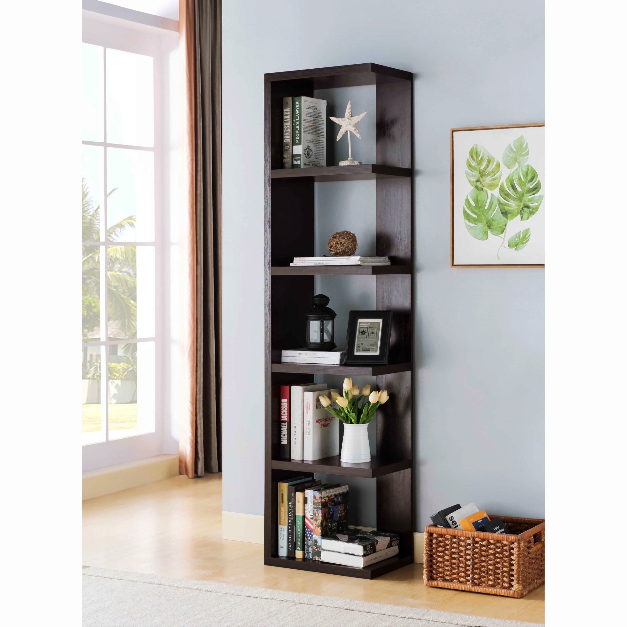 Ebern Designs Estevao 71" H x 17.75" W Standard Bookcase,Display Shelf ...