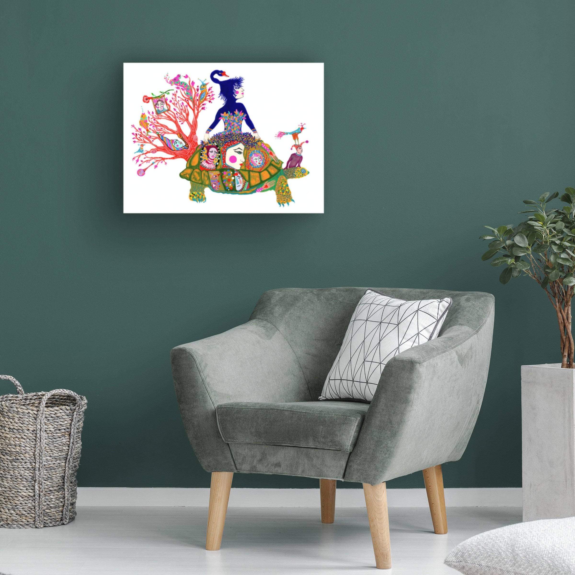 Trinx Tortoise Carnival by Kwerki Studios - Wrapped Canvas Graphic Art ...