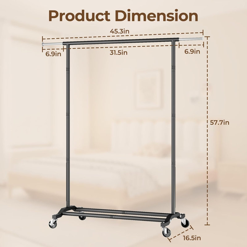 Rebrilliant Removable hanger with retractable rod | Wayfair