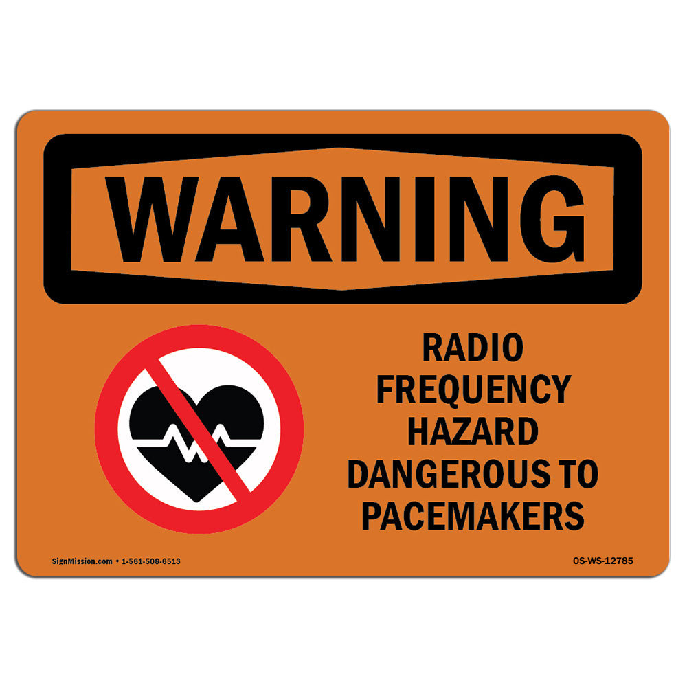 SignMission Osha Warning Sign - Radio Frequency Hazard Dangerous ...