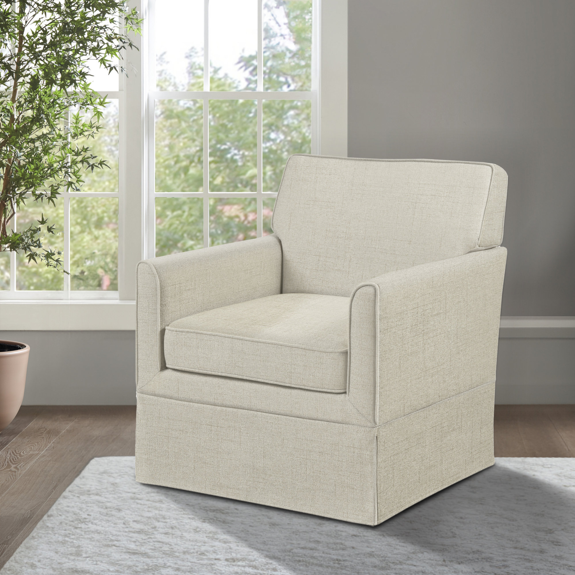 Hokku Designs Paula Slipcover Accent Chair with Track Arms & Tailored ...