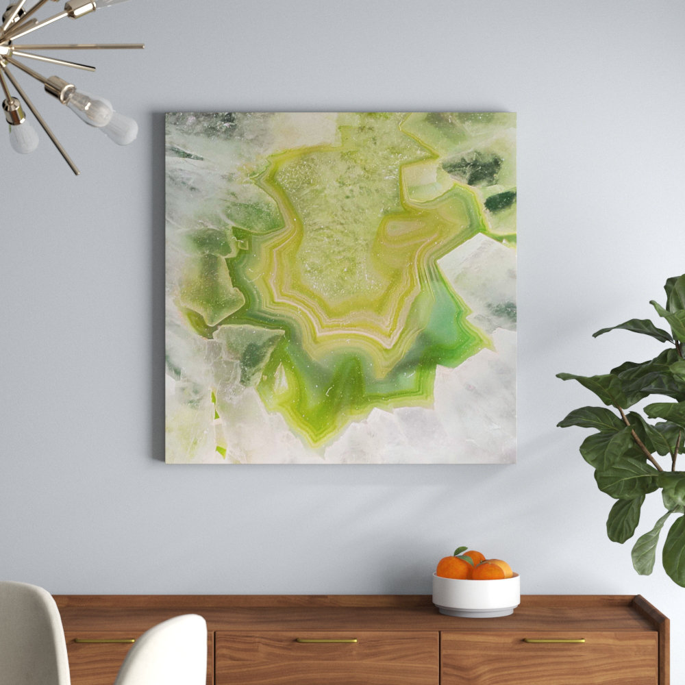 Orren Ellis 'Agata Verde' Graphic Art Print on Canvas in Gray/Green ...