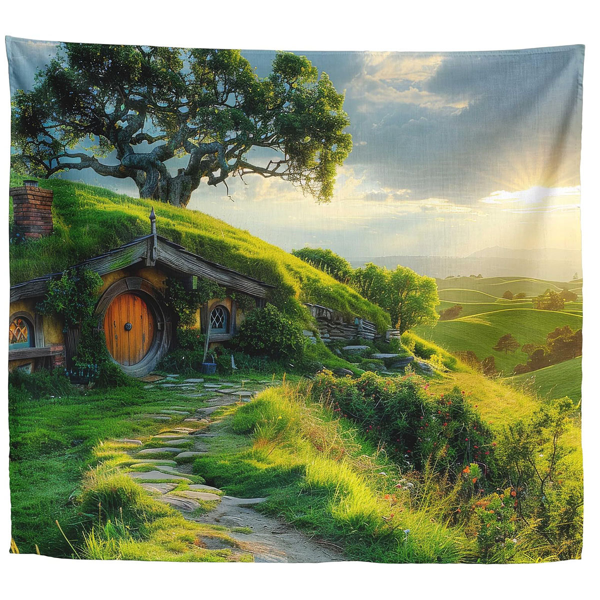 Dakota Fields Rustic Hobbit House Greenery Wall Tapestry, Storybook ...