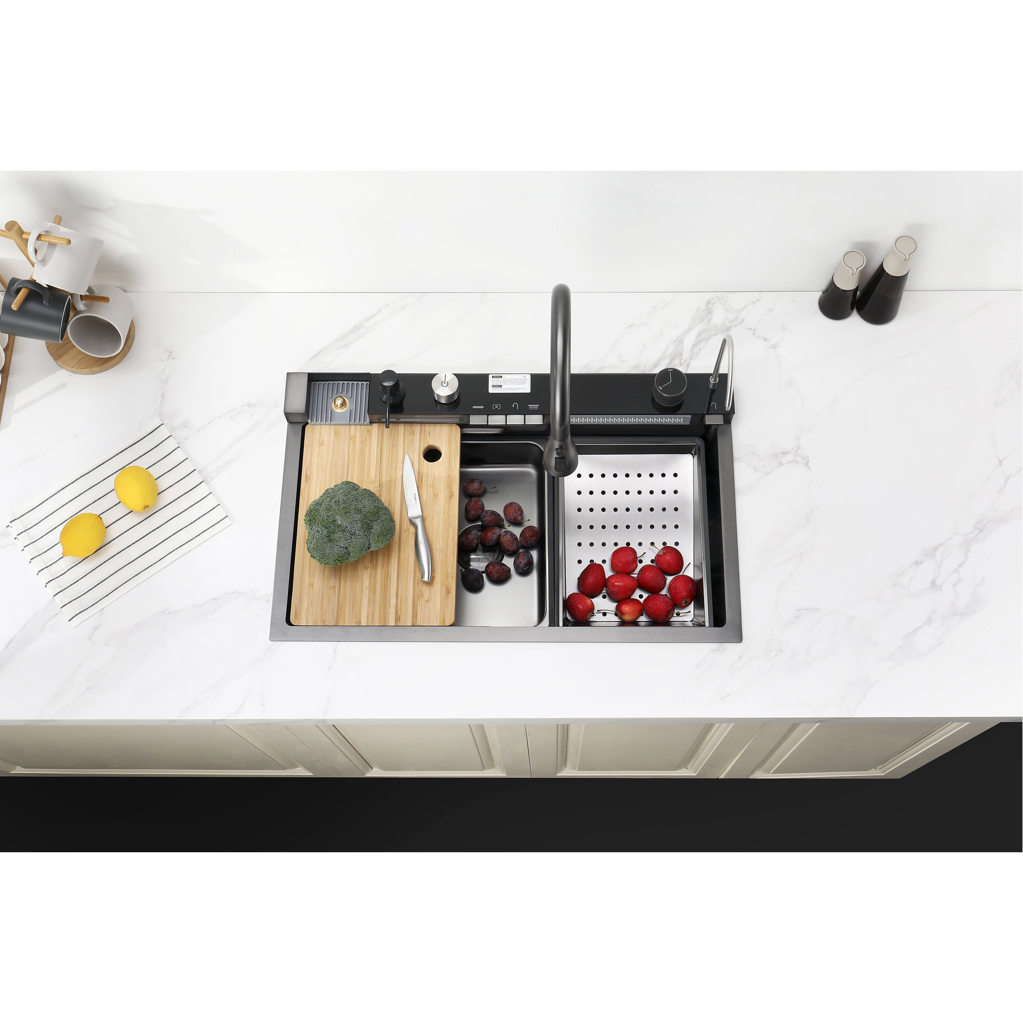 BOAIXINGFAN Pull-Out Facuet Single Bowl Sink Kitchen Vegetable Sink 304 ...