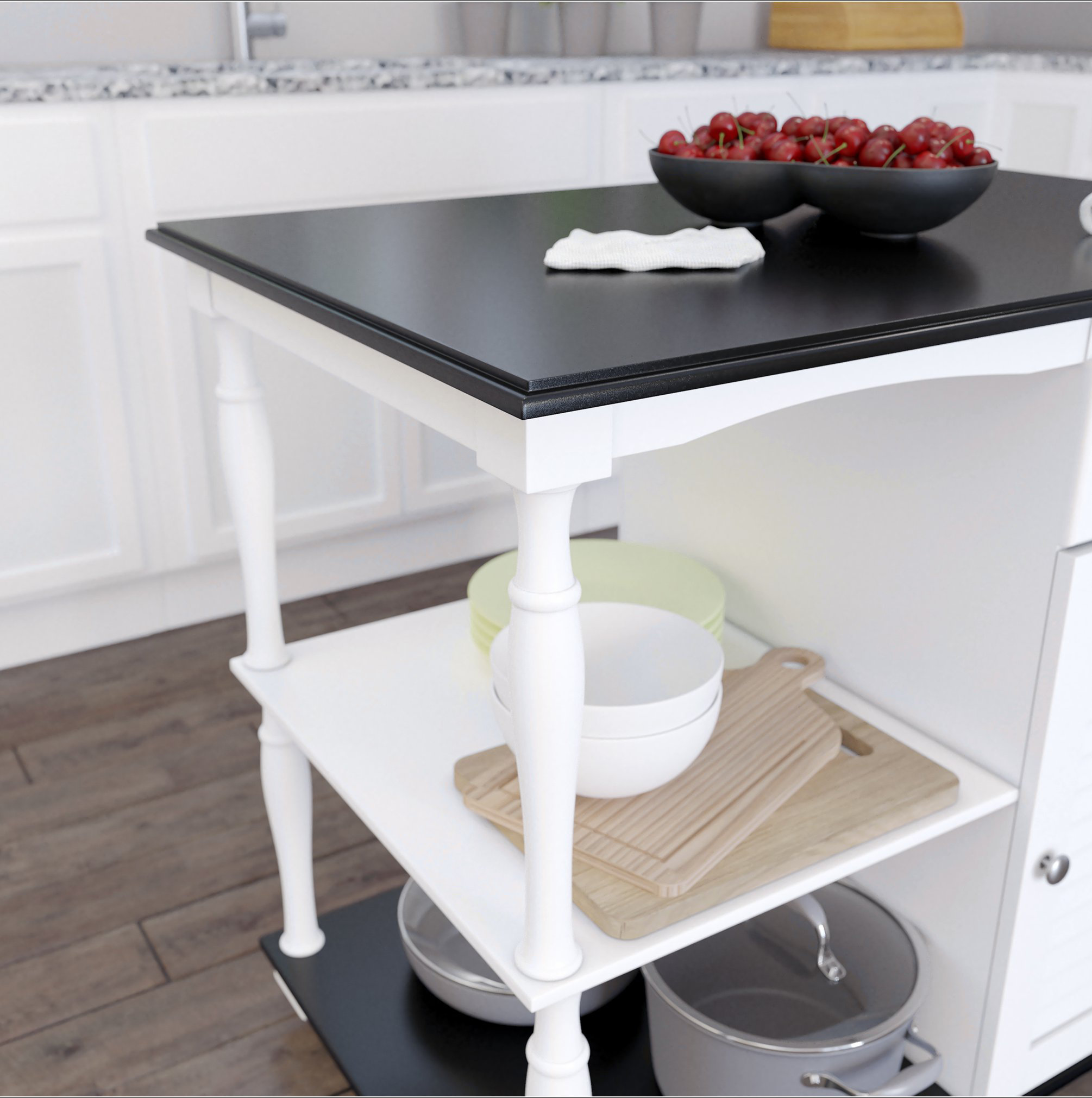 Ophelia & Co. Muxlow Rolling Kitchen Island W/ Storage - Wayfair Canada