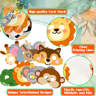 The Party Aisle Jungle Animal Masks, 16 Pcs Animal Party Masks Set ...