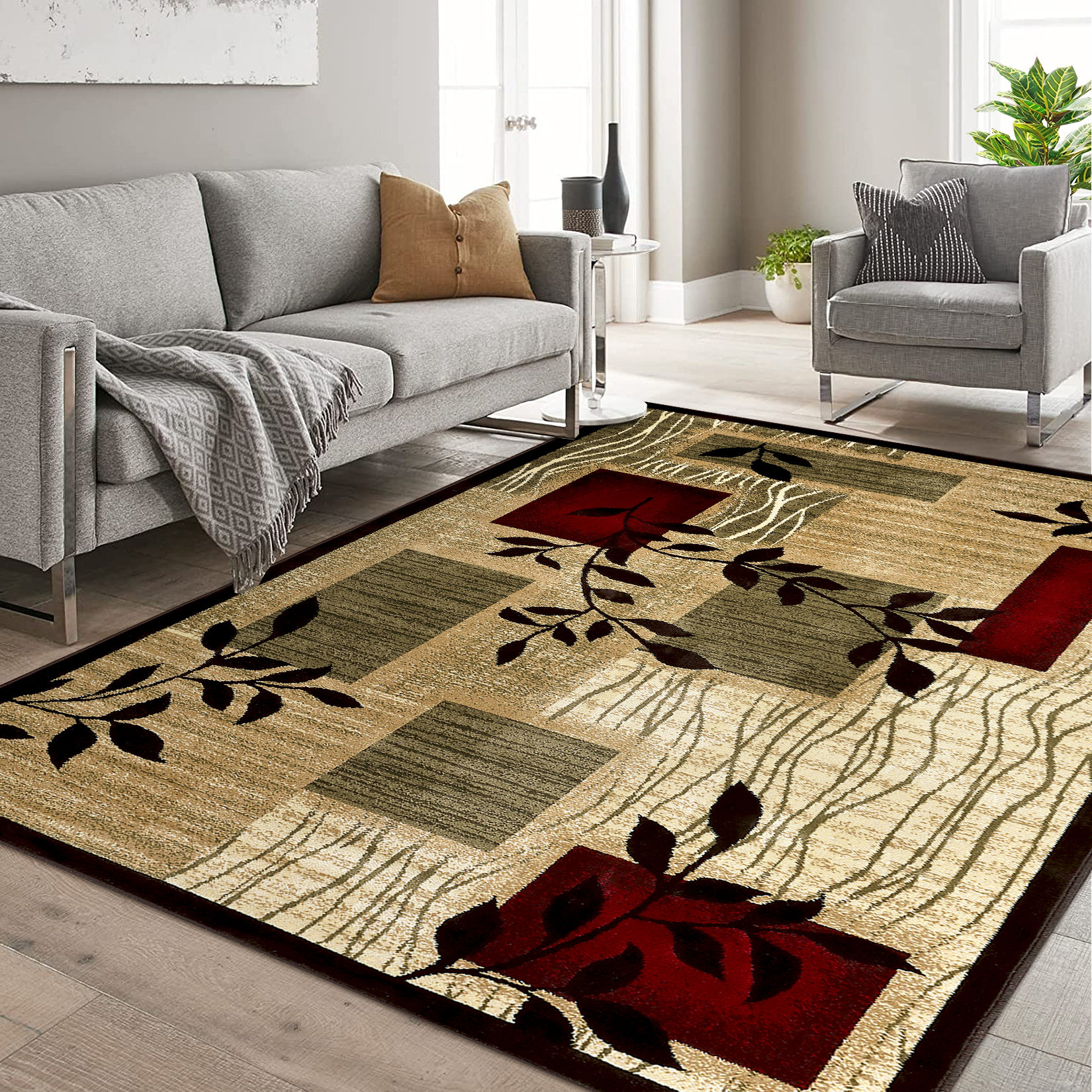 Red Barrel Studio® Roll Wrapped Area Rug Woven Area Rug Non-Shedding ...