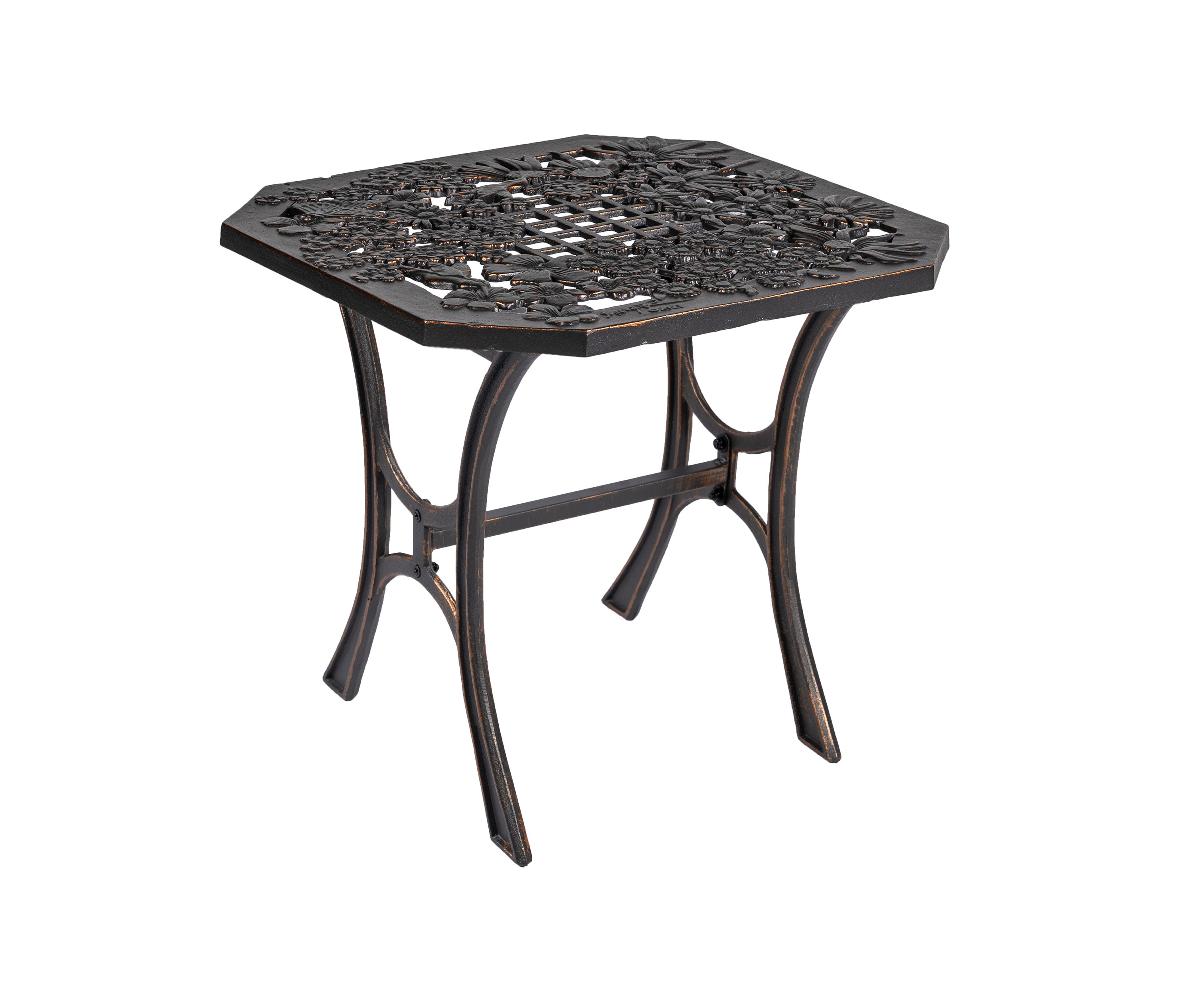 World Menagerie Alvo Cast Iron Wildflower End Table | Wayfair