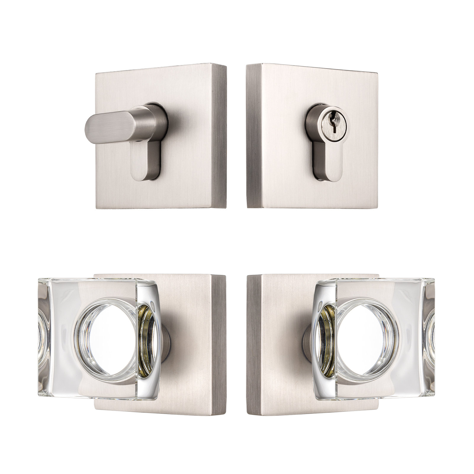 coolnews Crystal Exterior Portion Handleset with 1 Cylinder Deadbolt ...