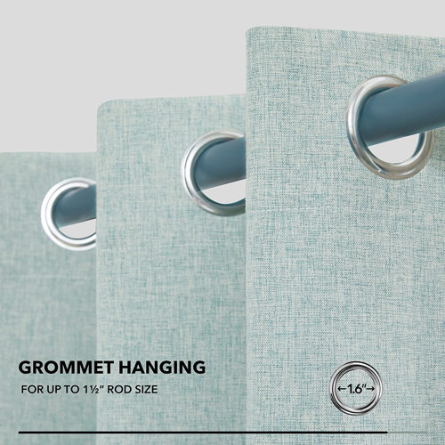 Wade Logan® Lythrodontas Faux Linen Total Blackout Curtain Panels ...