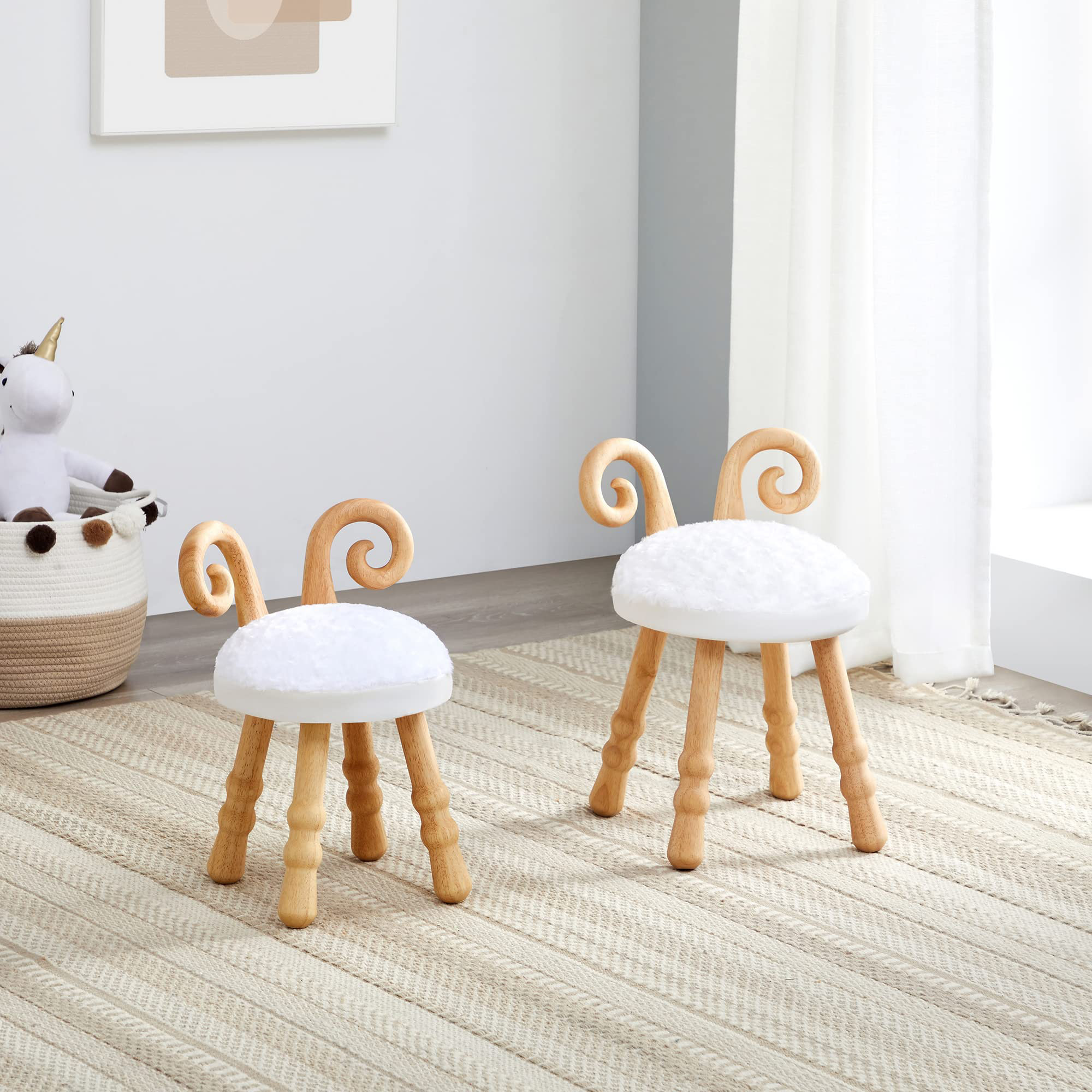 Autobss Wooden Toddler Chair, Naturally Finished Solid Hardwood, Kids ...