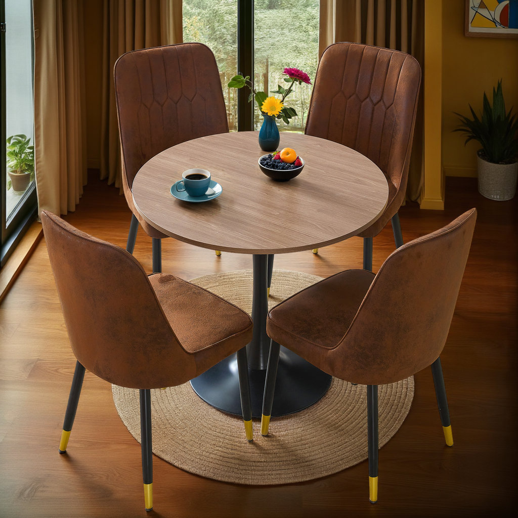 17 Stories 5-Piece Bistro Set - Hourglass Base Table & Premium Techno ...