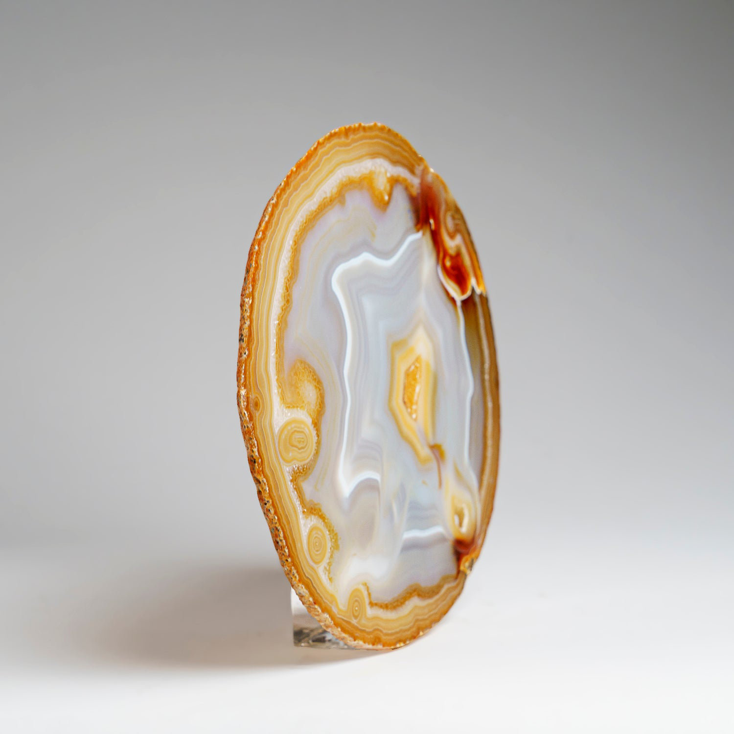 Astro Gallery of Gems Genuine Banded "Smiley Face" Quartz Agate Slice ...