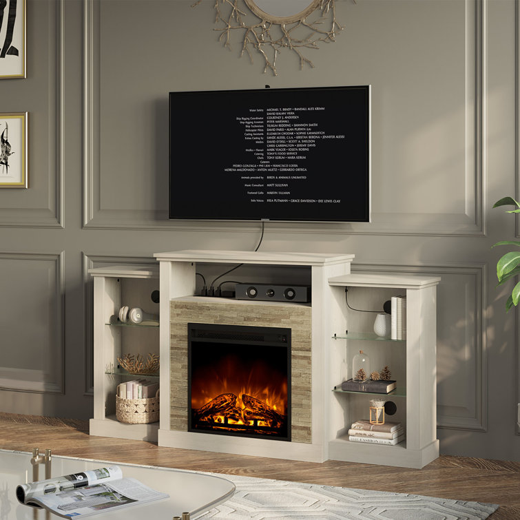 Scribner TV Stand For TVs Up To 31.5" with Fireplace Included