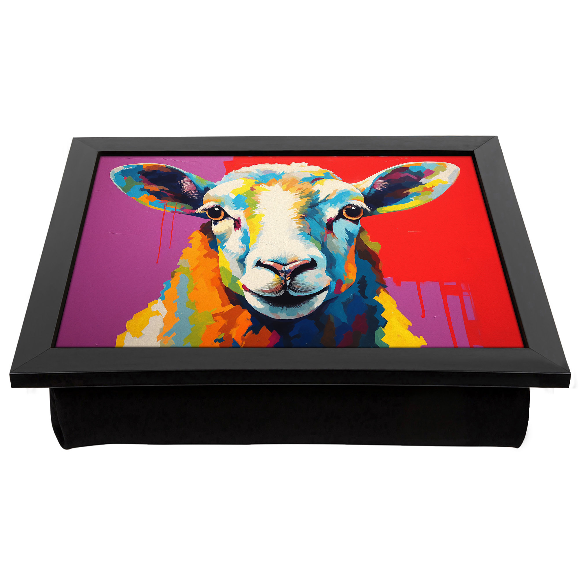 17 Stories Ram Sheep Pop Art Lap Tray with Cushion | Wayfair.co.uk