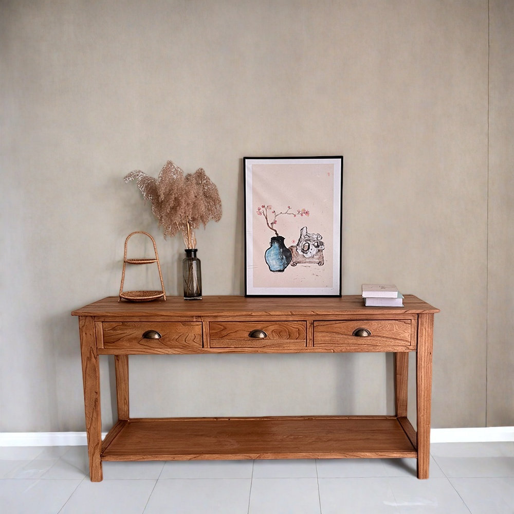 Wu's StylishVault Solid Old Elm Wood Console Cabinet | Wayfair