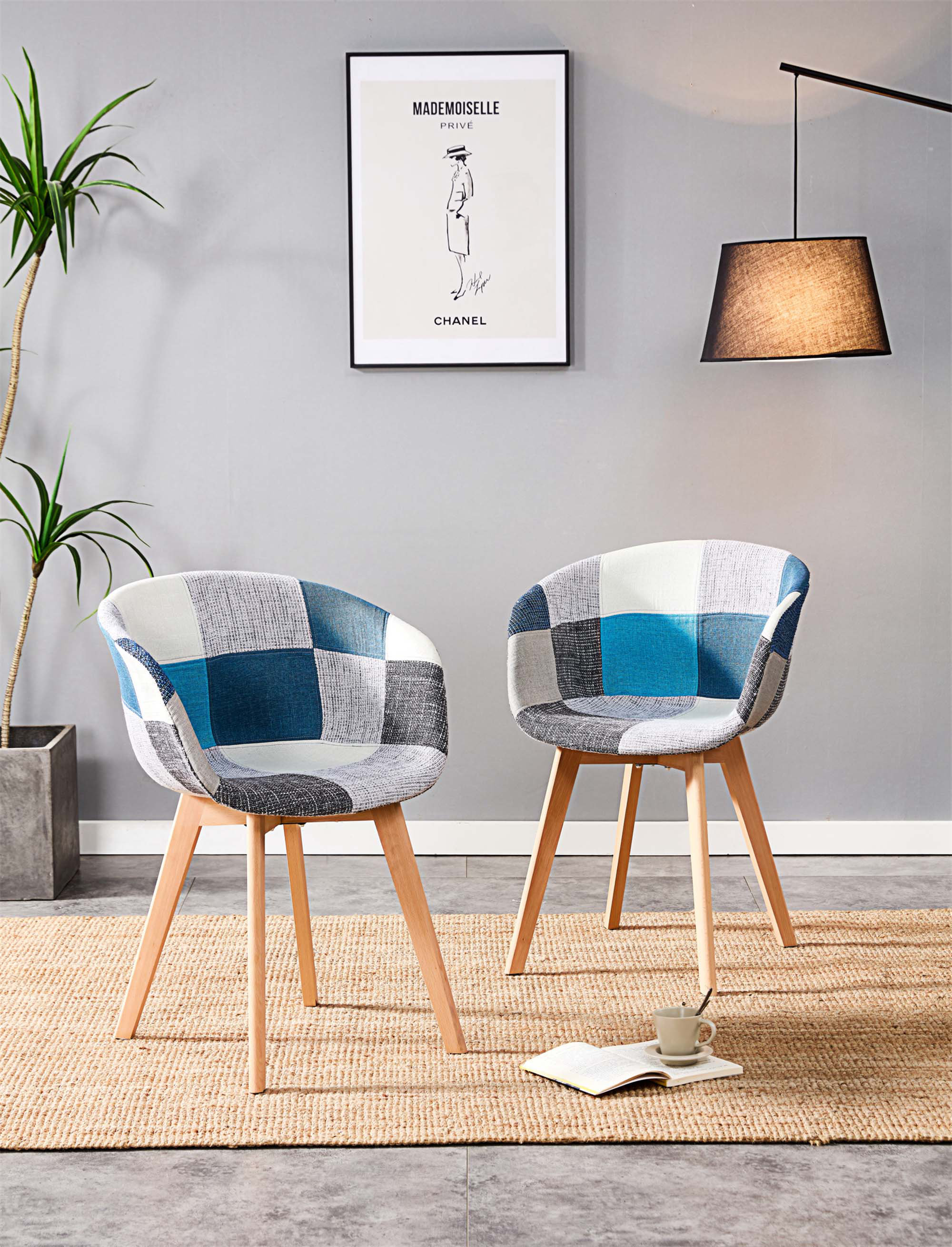 Corrigan Studio Modern Patchwork Dining Chairs Set Of 2: Stylish High ...