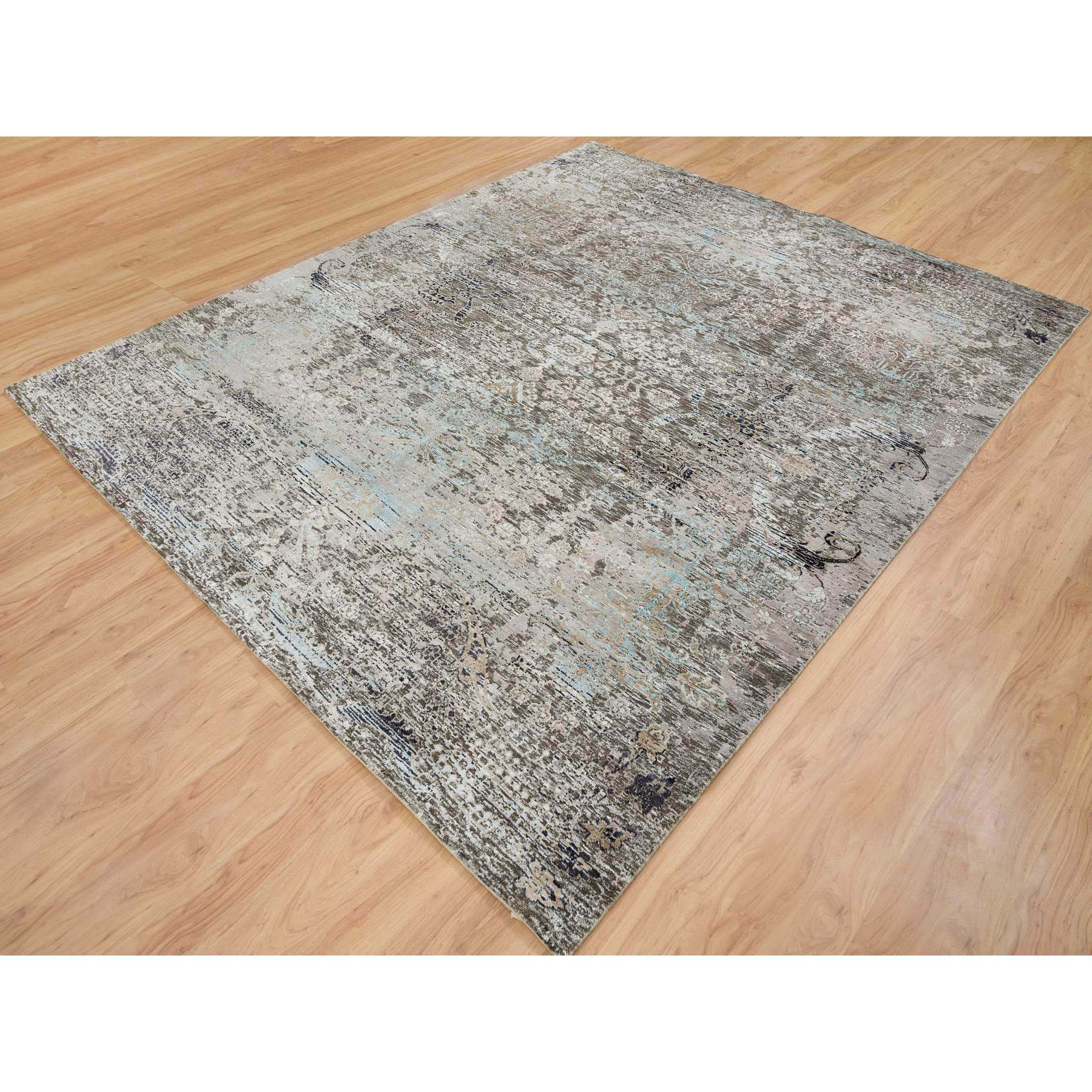Isabelline Sherish One-of-a-Kind 8'3" X 10' New Age Silk Area Rug Gray ...
