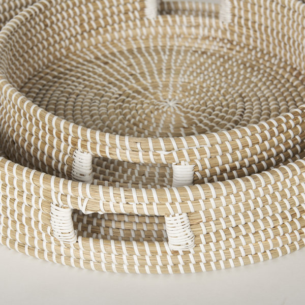 Birch Lane™ Minza Seagrass Tray - Set of 2 | Wayfair