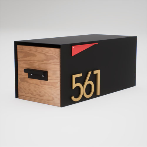 Post & Porch Malone Post-Mounted Mailbox with Wood-Styled Door | Wayfair
