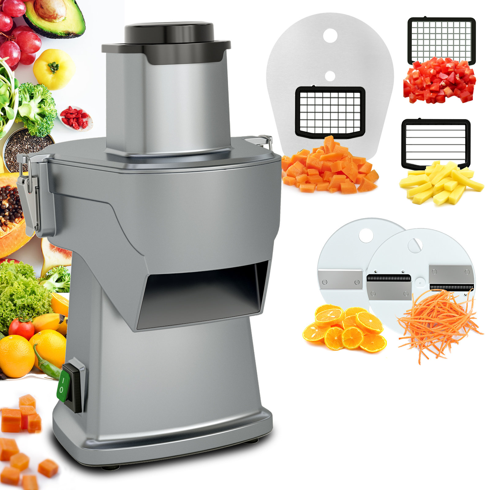 Kcourh Electic Multifunctional Vegetable Chopper Food Cutter Slicer ...