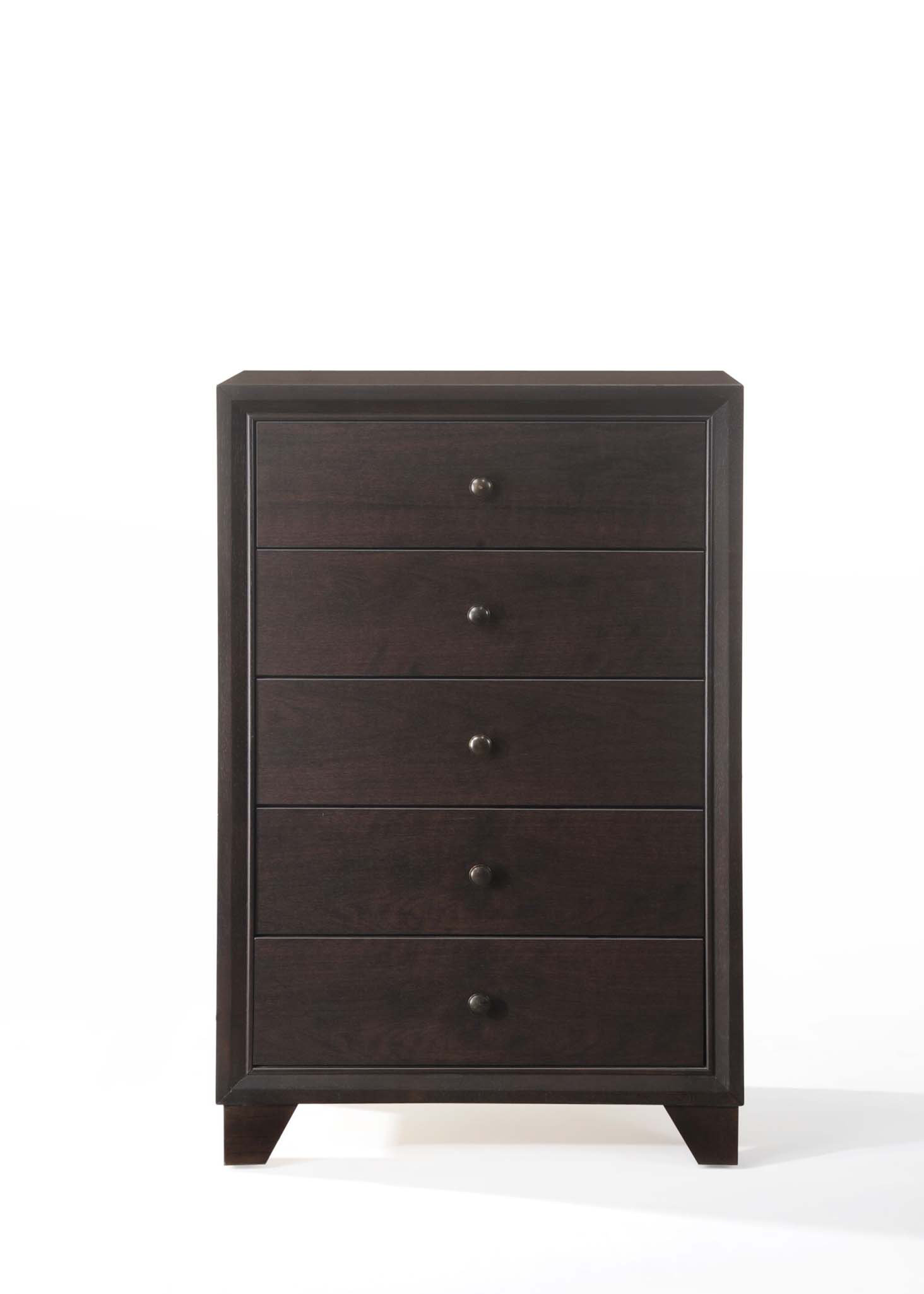 Latitude Run® Madison Espresso Finish Chest with Five Spacious Drawers ...