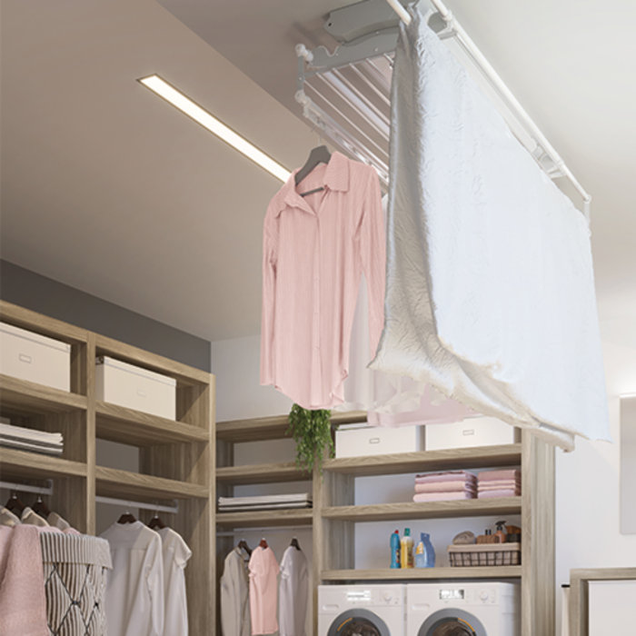 Rebrilliant Ceiling-Mounted Clothes Drying Rack, Vertical Retractable ...