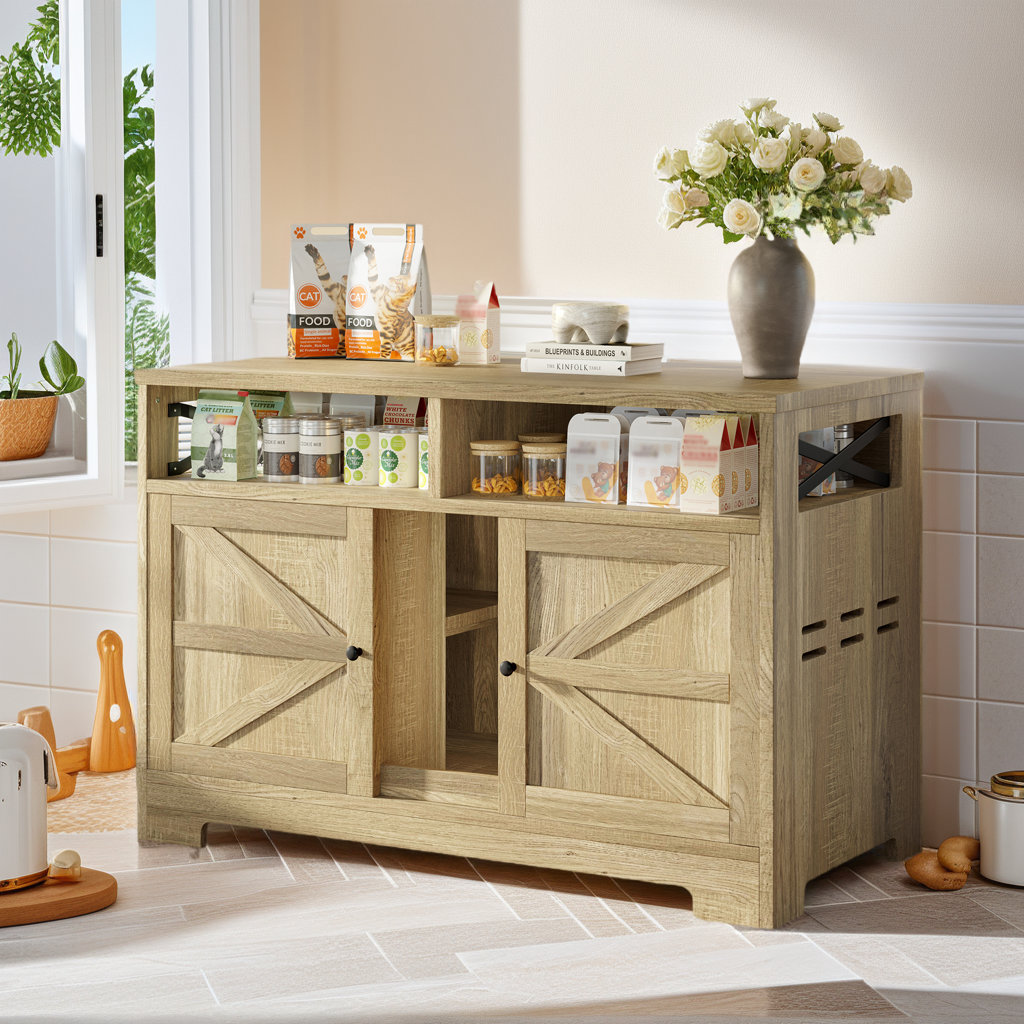 Tucker Murphy Pet™ Cat Litter Box Enclosure For 2 Cats, Double Hidden ...