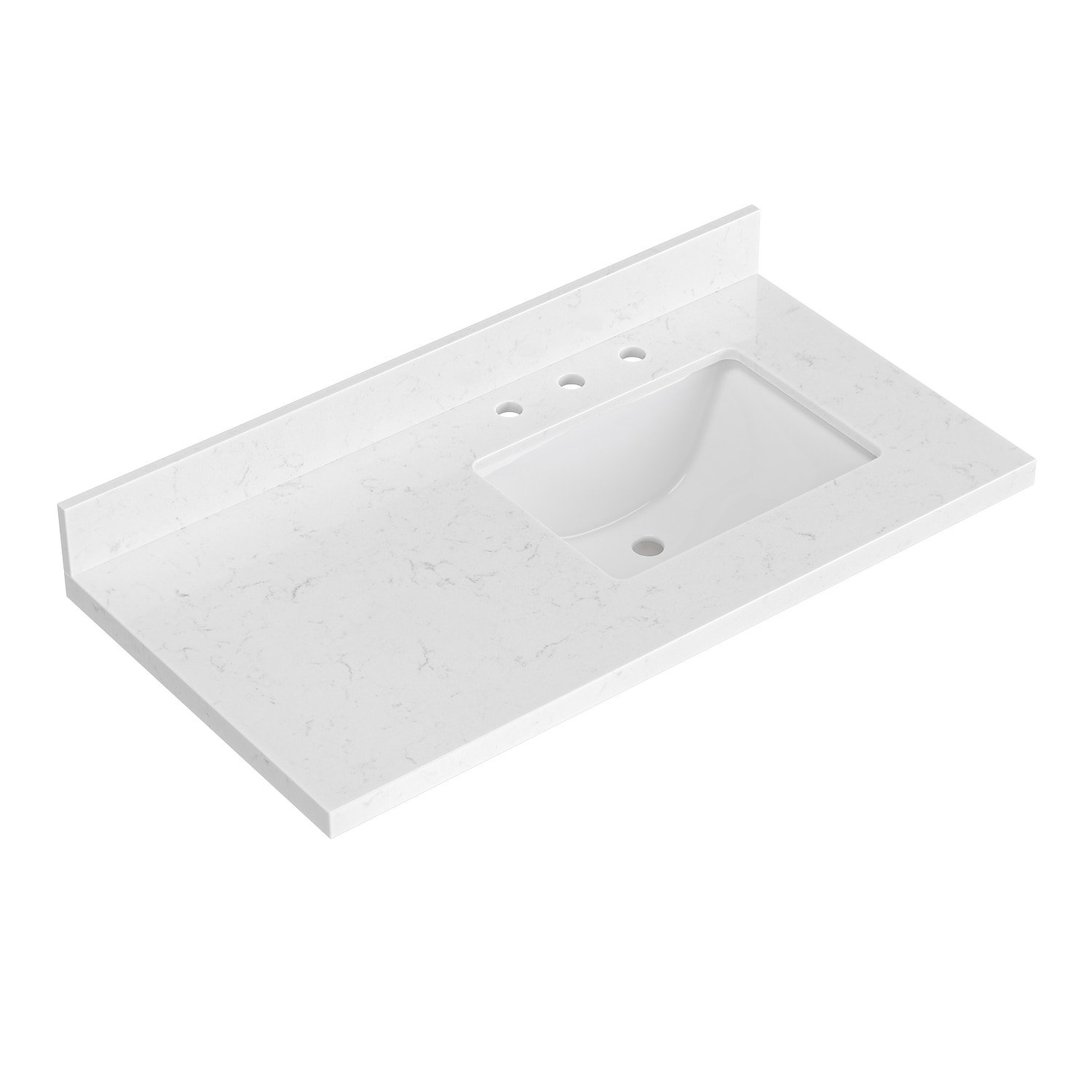 Ariel Bath ARIEL 42 INCH CARRARA WHITE QUARTZ BATHROOM VANITY ...