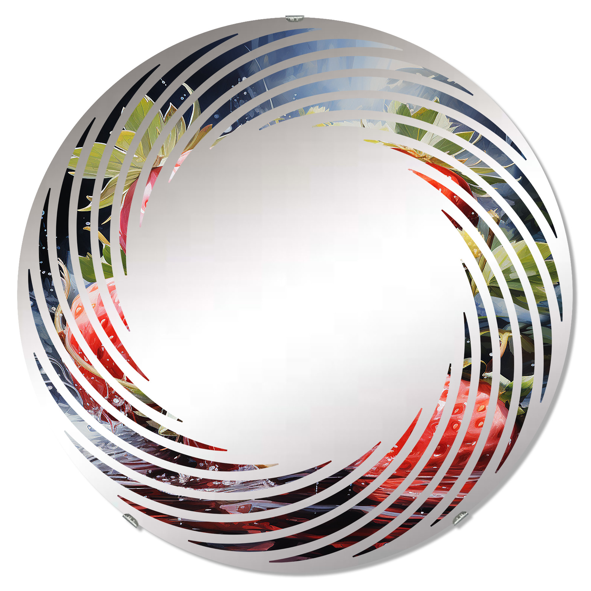 Design Art Strawberry Water Fusion - Spiral Wall Mirror|Round - Wayfair ...