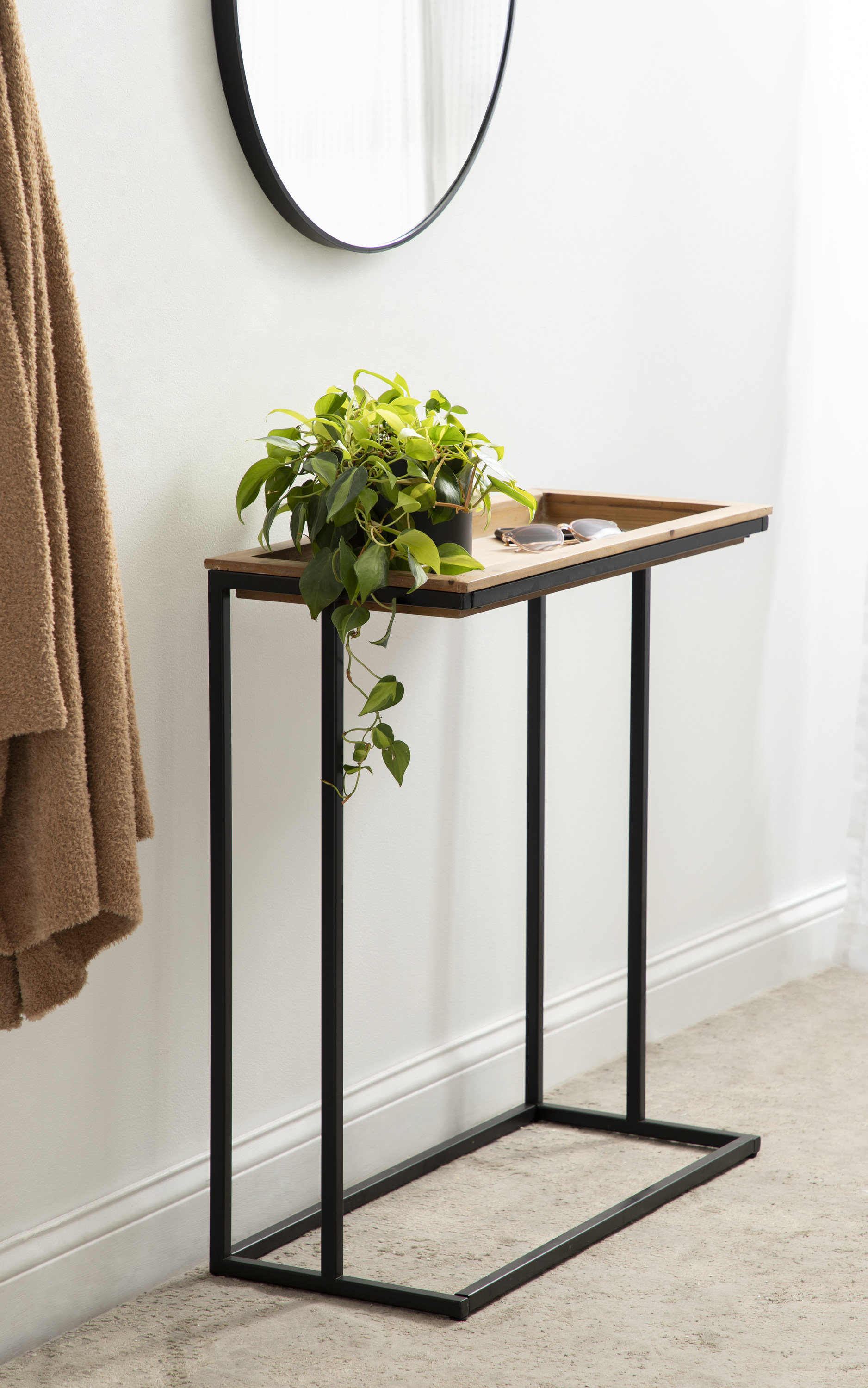 17 Stories Fedorina Metal Console Table with Removable Tray | Wayfair