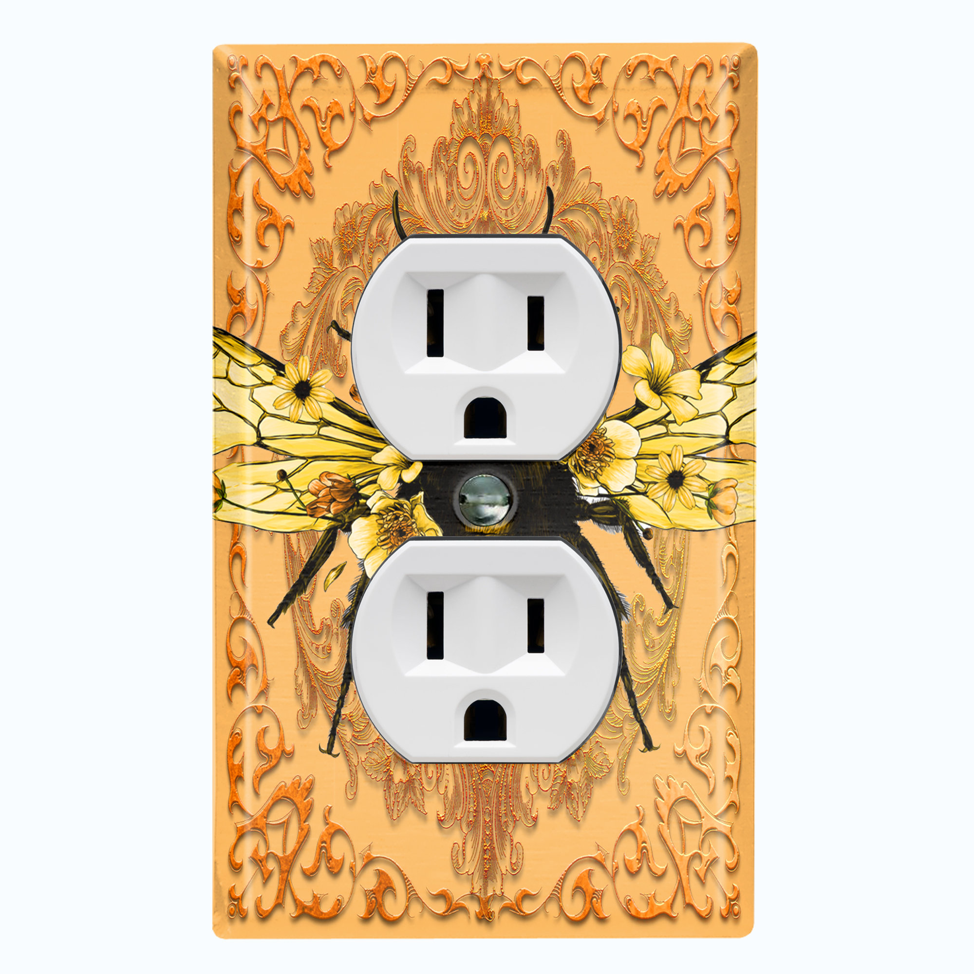 WorldAcc Metal Light Switch Plate Outlet Cover (Yellow Ladybug ...