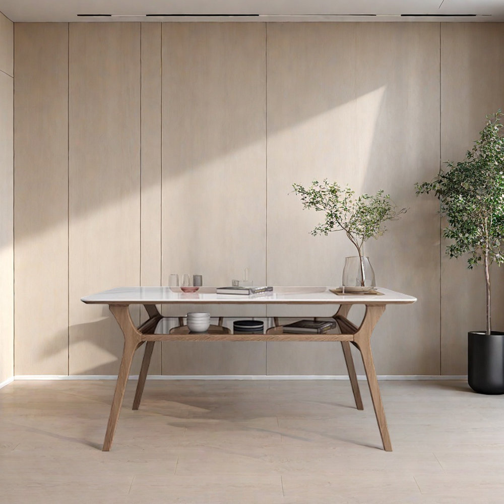 Corrigan Studio® Rock Slab Ash Wood Double-layer Storage Table | Wayfair