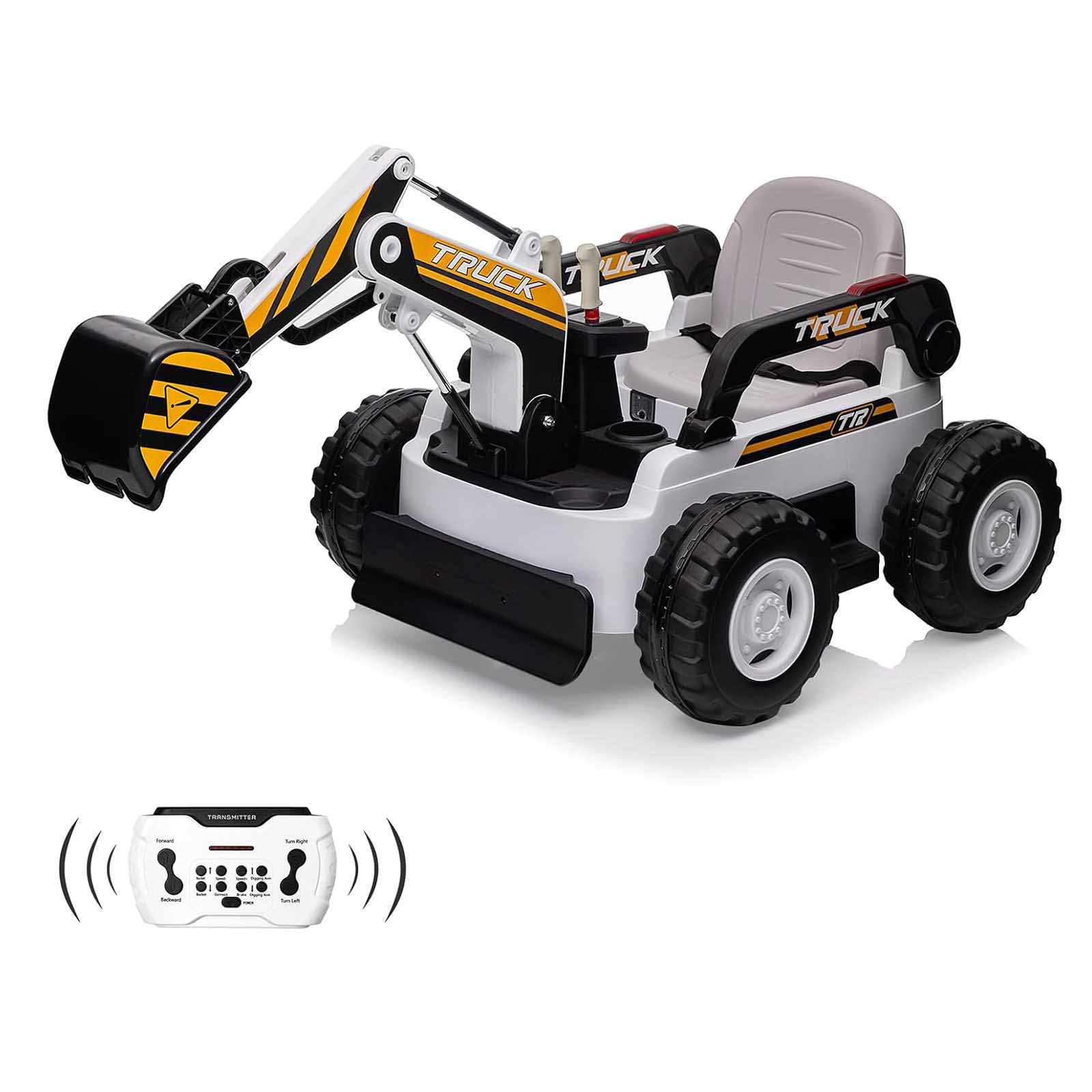 gaomon Kids Ride-On Electric Excavator Digger With Remote Control ...