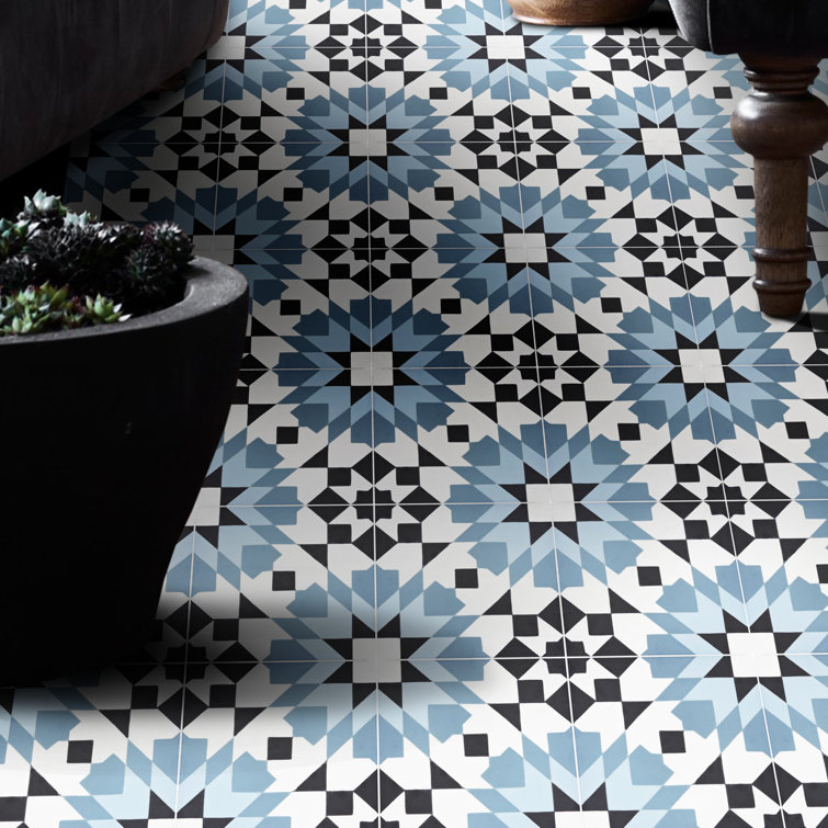 Moroccan Mosaic Tile House Reno 8" x 8" Cement Patterned Wall & Floor ...