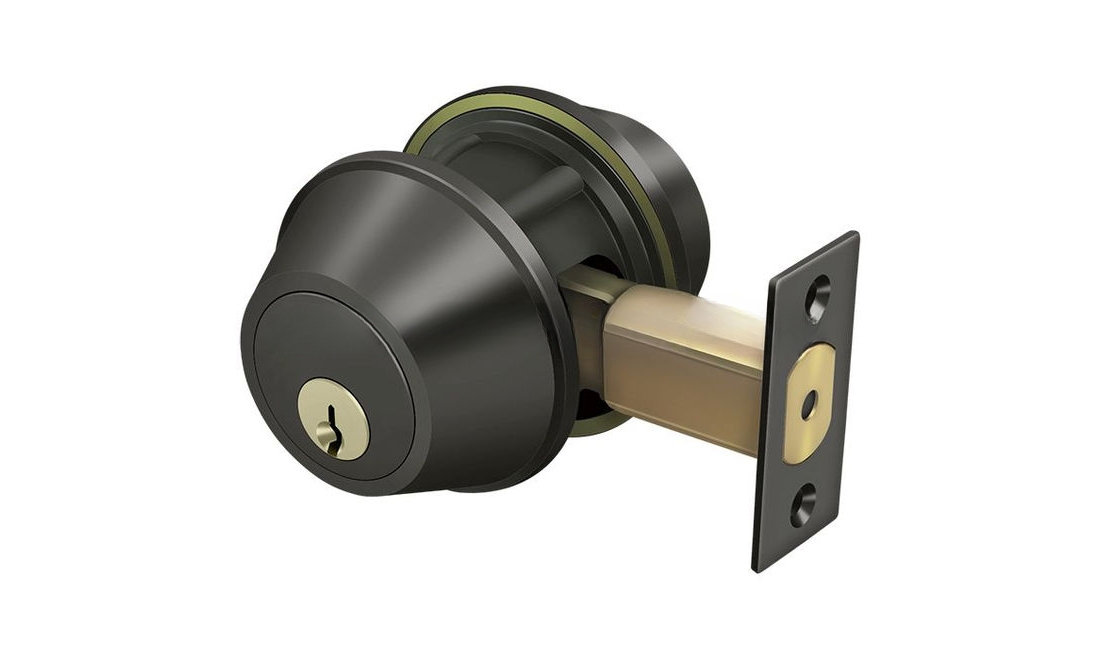 Deltana CL210LA-10B Double Deadbolt GR2 w/ 2-3/4" Backset in Oil-rubbed ...