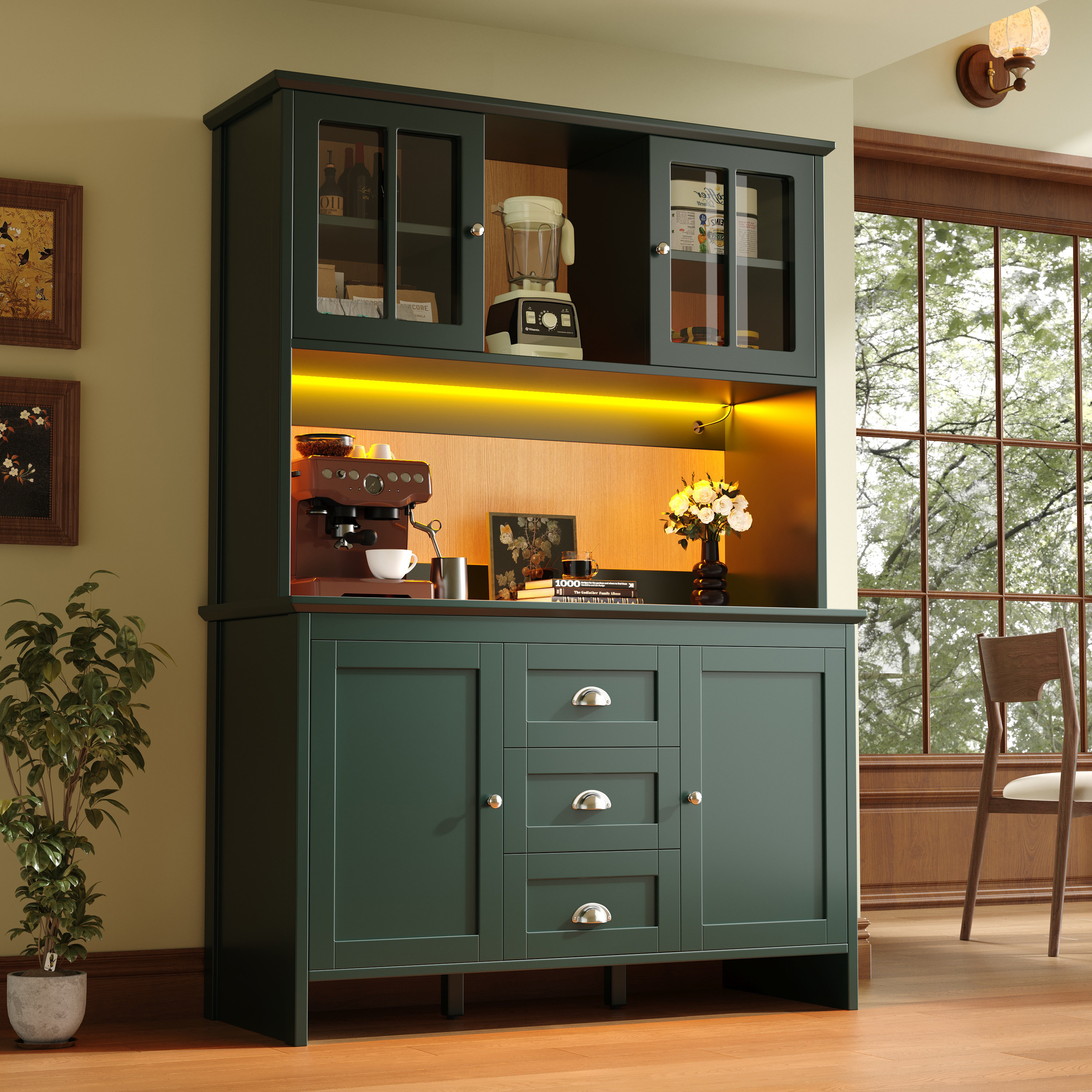 Corrigan Studio 180 Cm Kitchen Pantry With Led Lights | Wayfair.co.uk