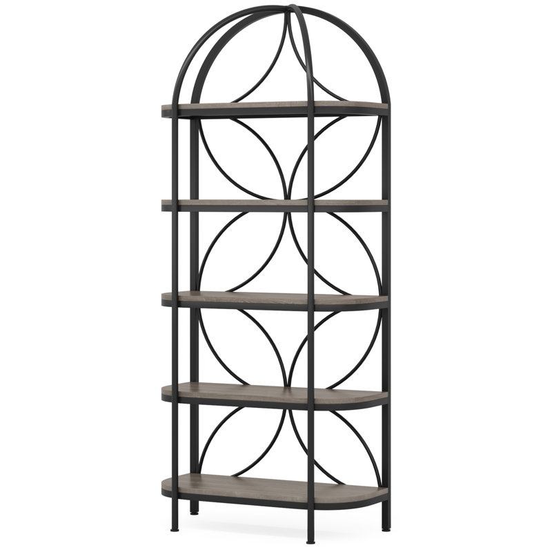 Wildon Home® Alumbaugh 5 Tier Wooden Arch Storage Display Shelving Unit ...