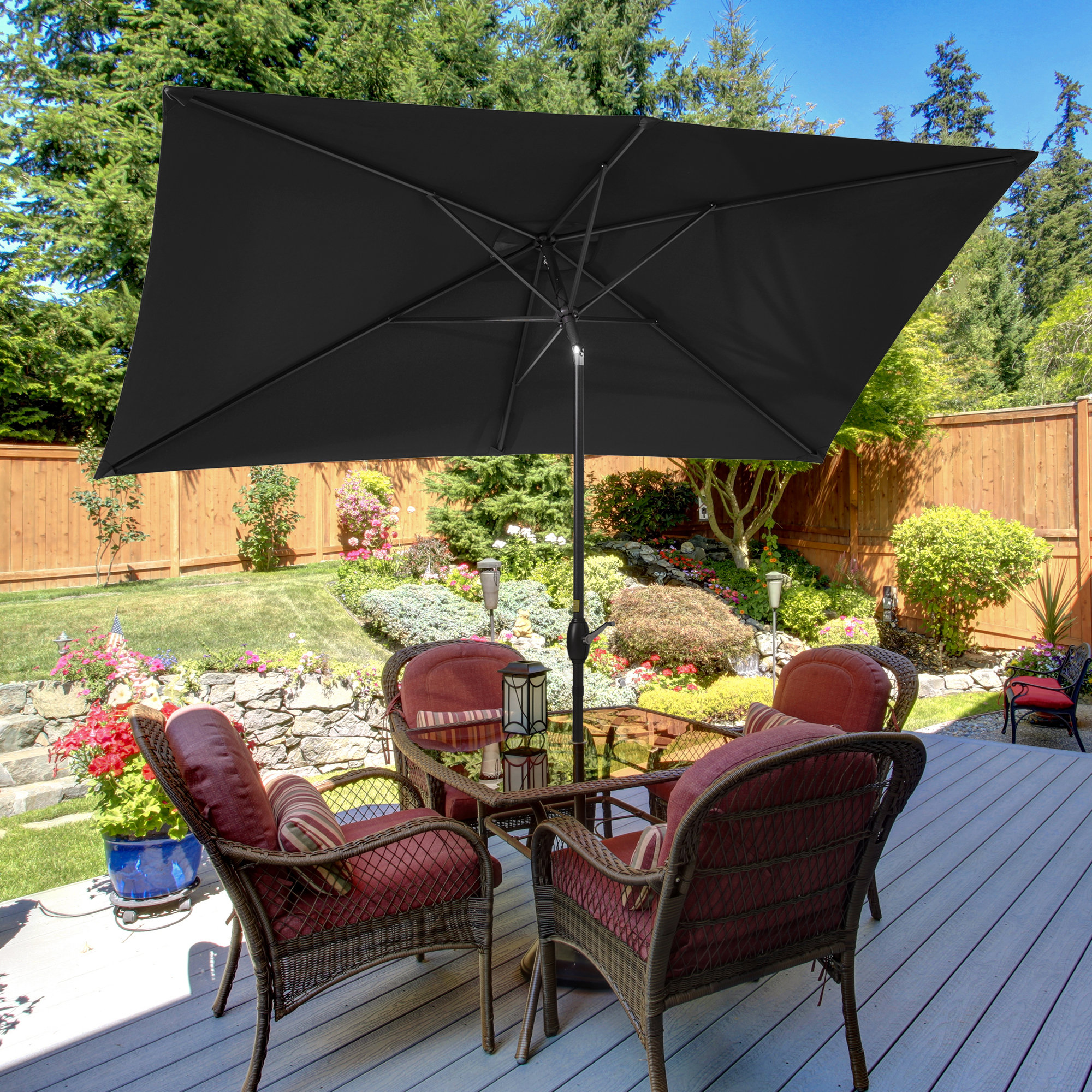 Freeport Park® Brianna 120'' x 78'' Rectangular Market Umbrella ...