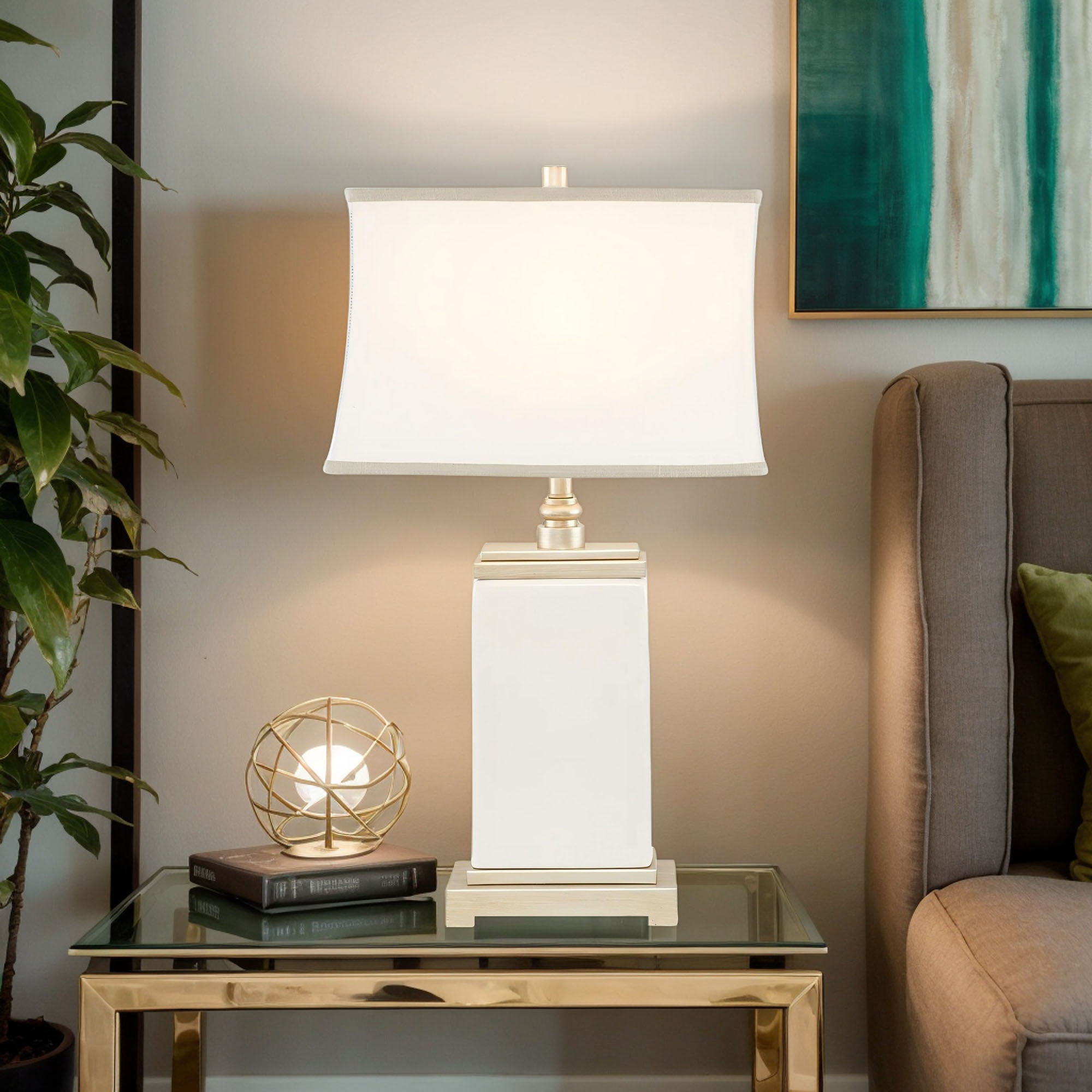 Wildon Home® Luxury Collection: 29.5‘’ Ivory White Ceramic Base ...